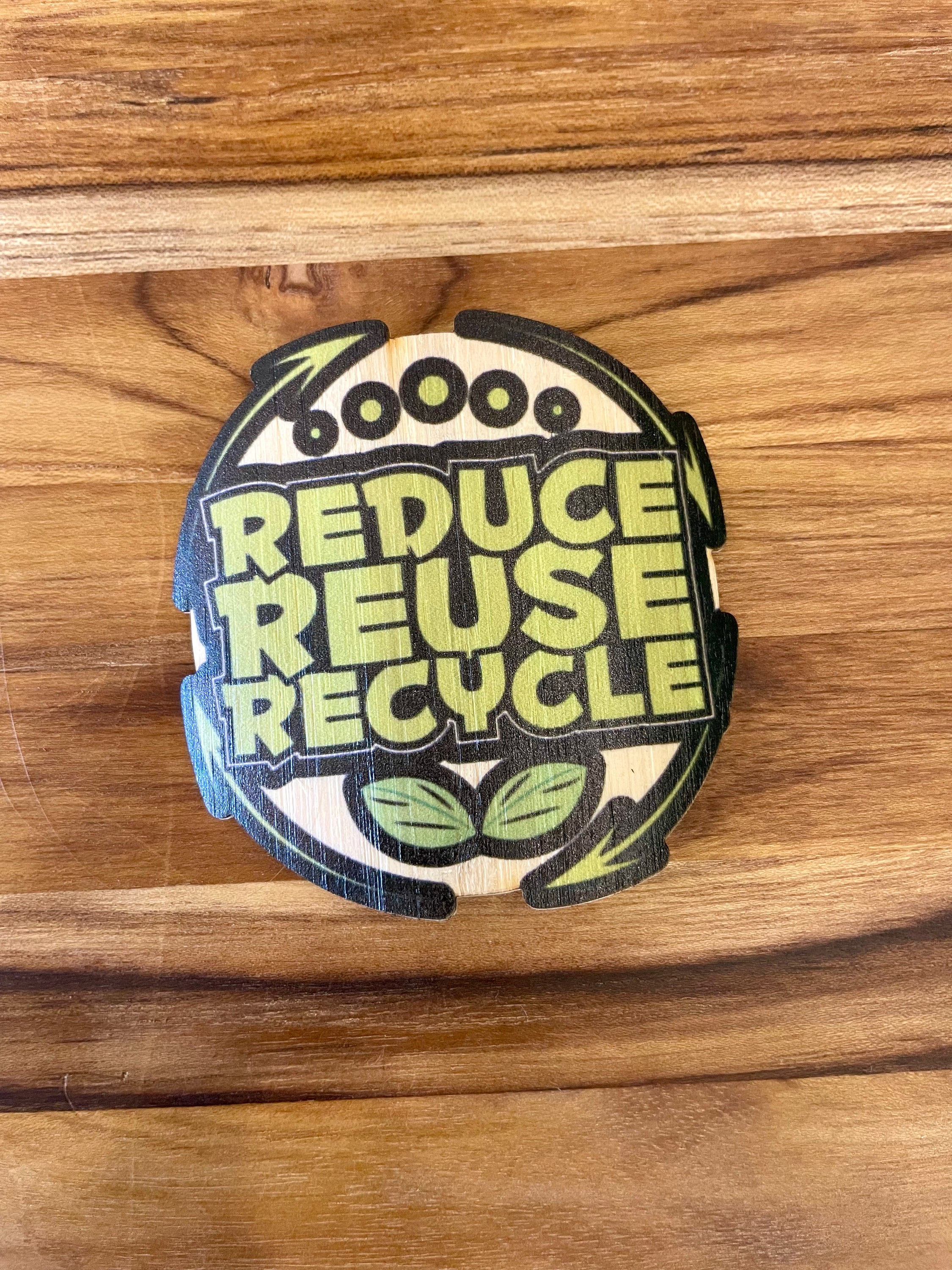 Bamboo Sticker - Reduce Reuse Recycle | Sustain Mother Earth